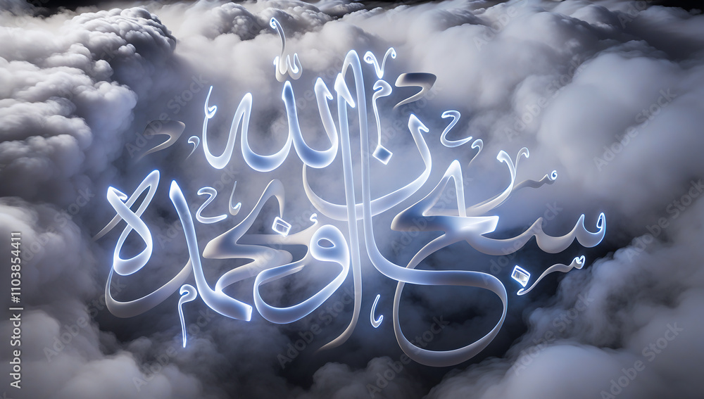 Arabic Islamic Calligraphy Art, Translation: 'Glory Be to Allah and ...