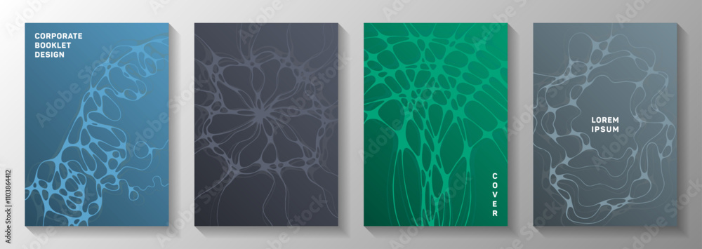 Scientific vector covers with molecular structure or nervous system ...