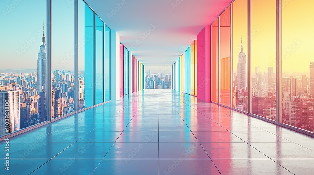 Modern city skyline, complete architectural background, vista Modern ...