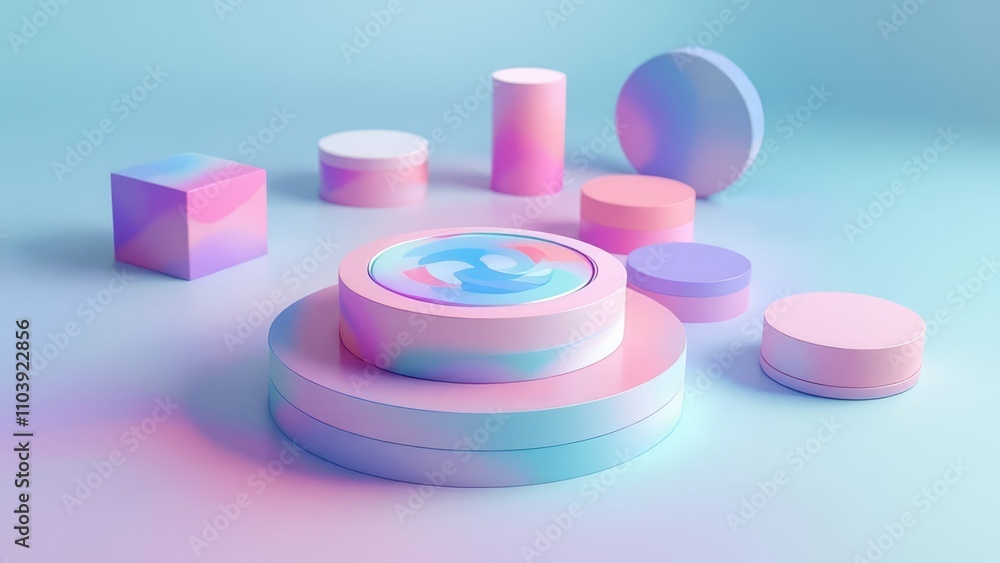 Circular box dieline, 3D design, color palettes, AI art, photography ...