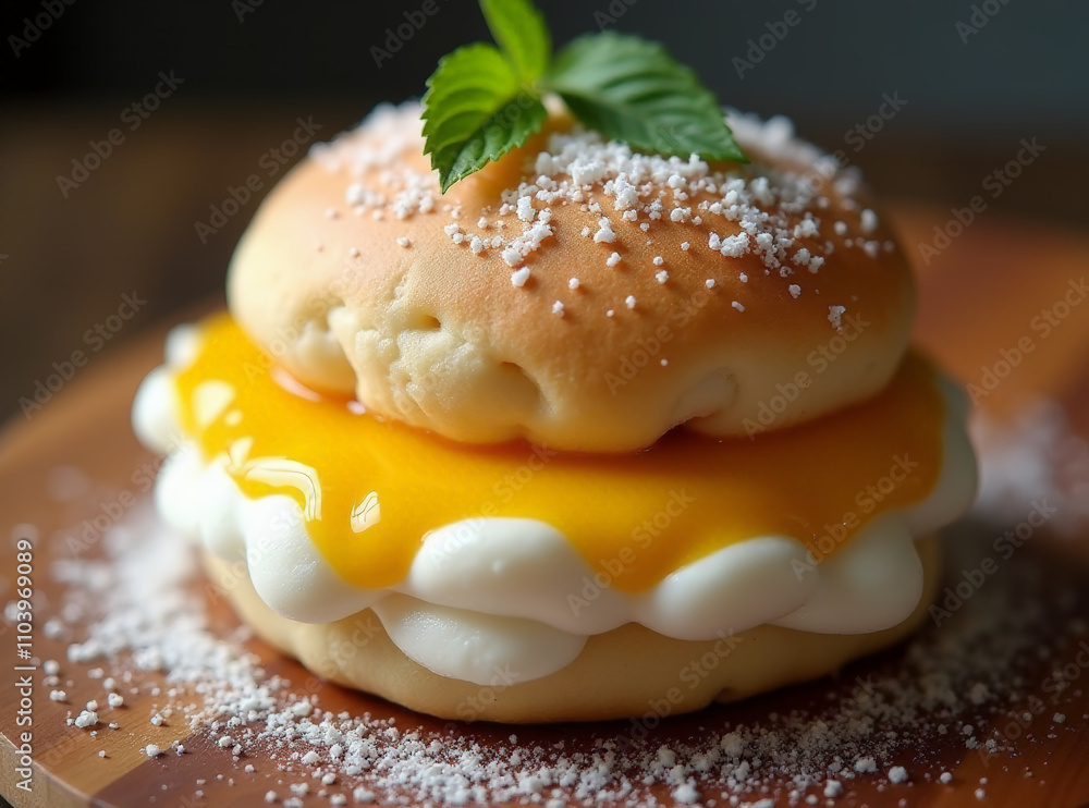MochiWrapped Pavlova with Mango Sticky Rice Core, Fusion menu ideas ...