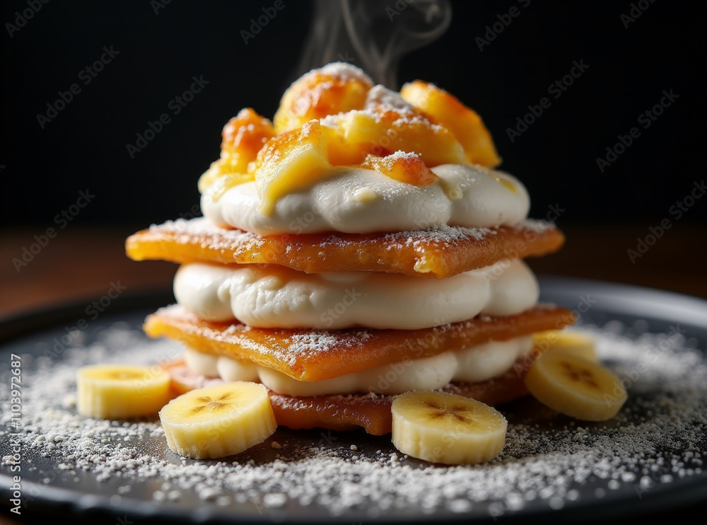 Baklava Banoffee Pavlova Tower, Fusion menu ideas, desserts foods ...