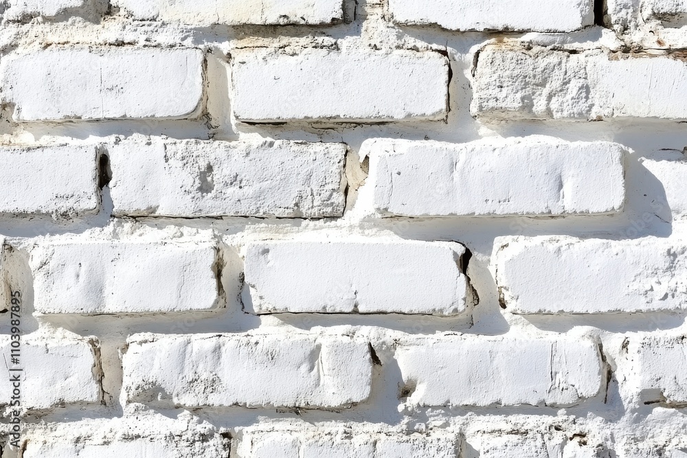 Textured White Brick Wall Showing Weathered Charm and Uniqueness in ...