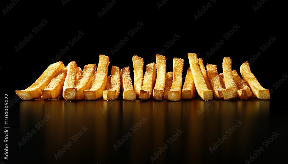 Ultra-realistic product photography of golden, crispy french fries ...