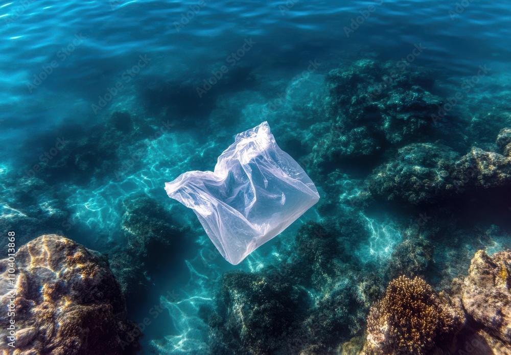 Plastic Waste in Ocean Water Highlighting Environmental Issues Related ...