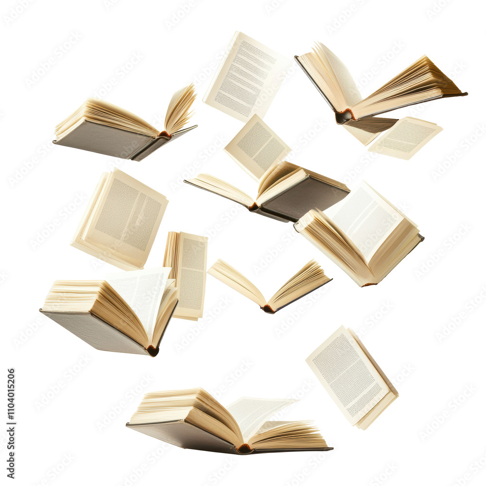 Books floating in mid-air create an enchanting visual display on ...