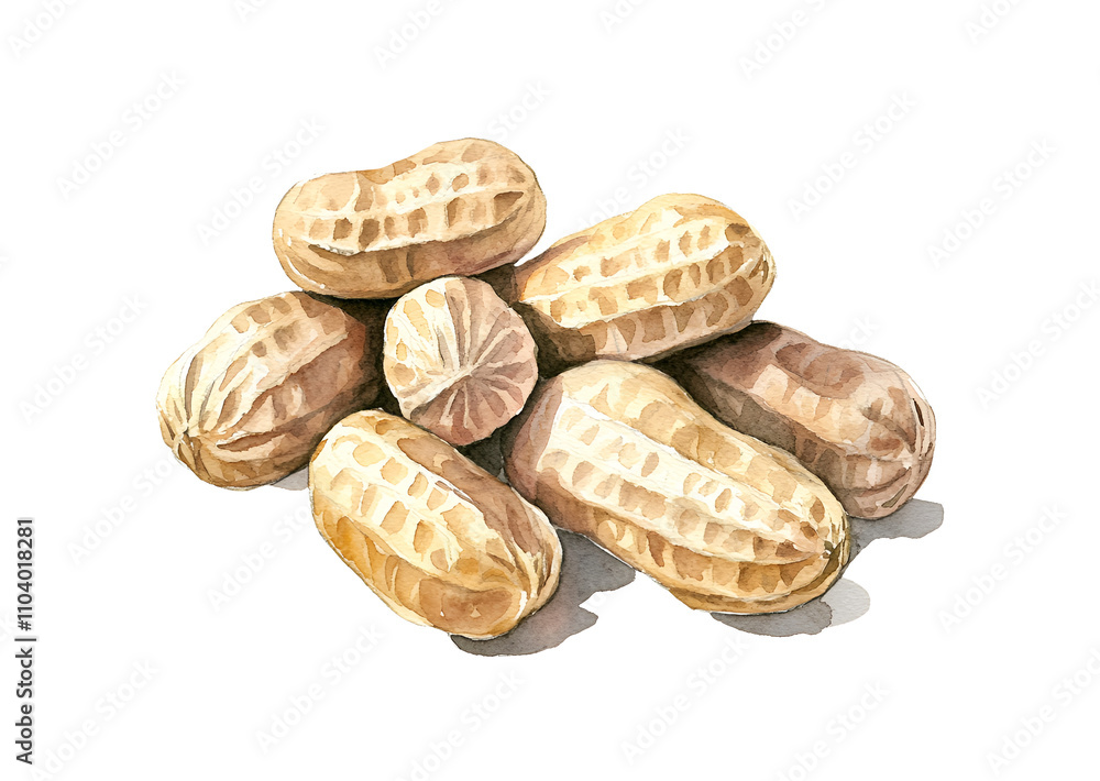 Peanuts, watercolor clipart illustration with isolated background ...