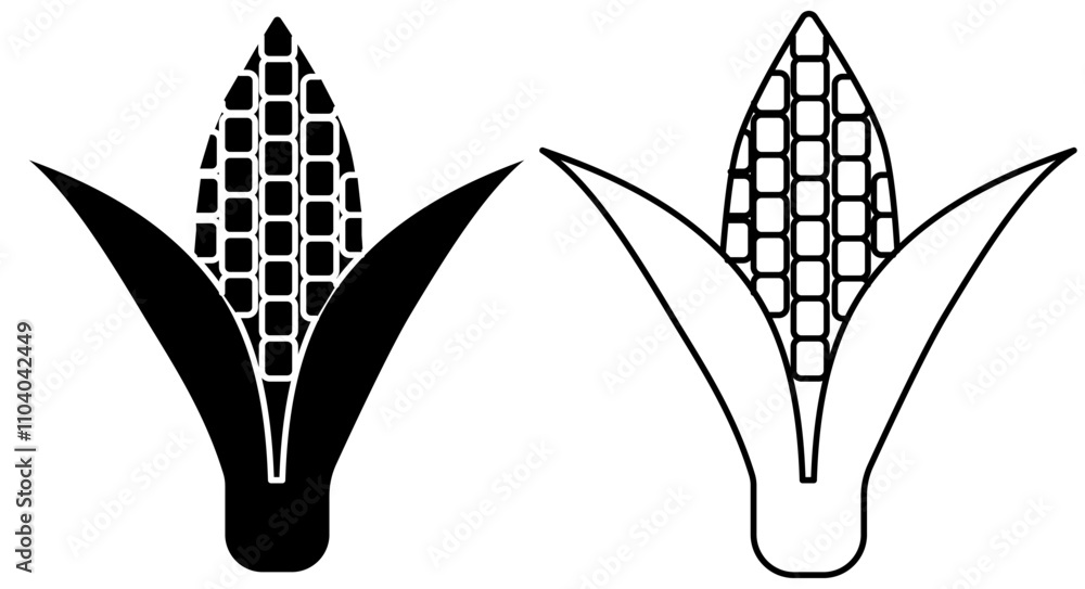 corn icon, icon flat style pictogram for ui or ux mobile app, design ...