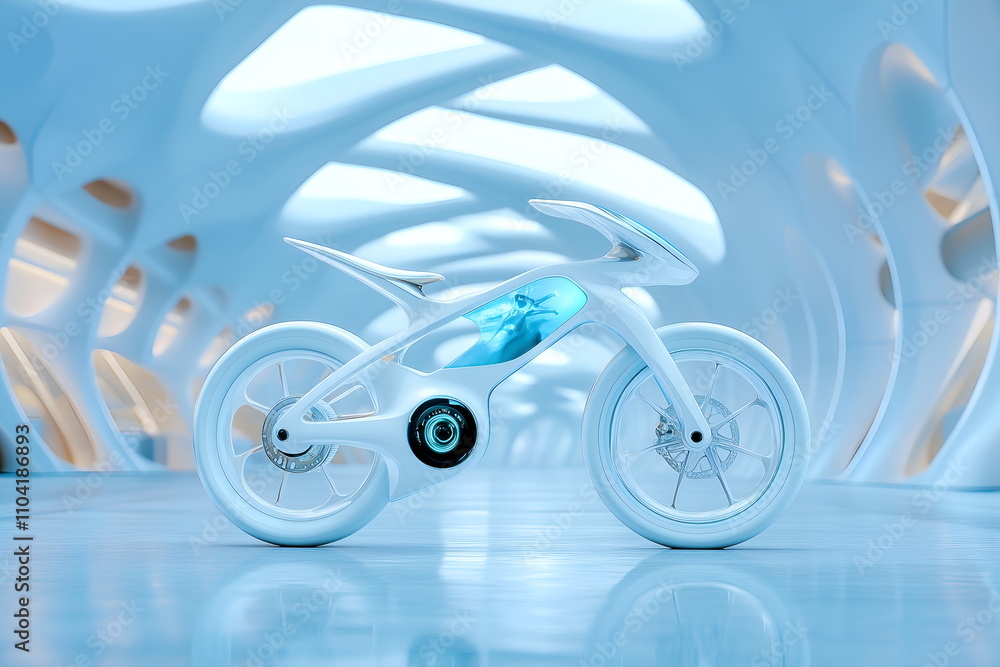 Smart futuristic electric bike with holographic display and modular ...