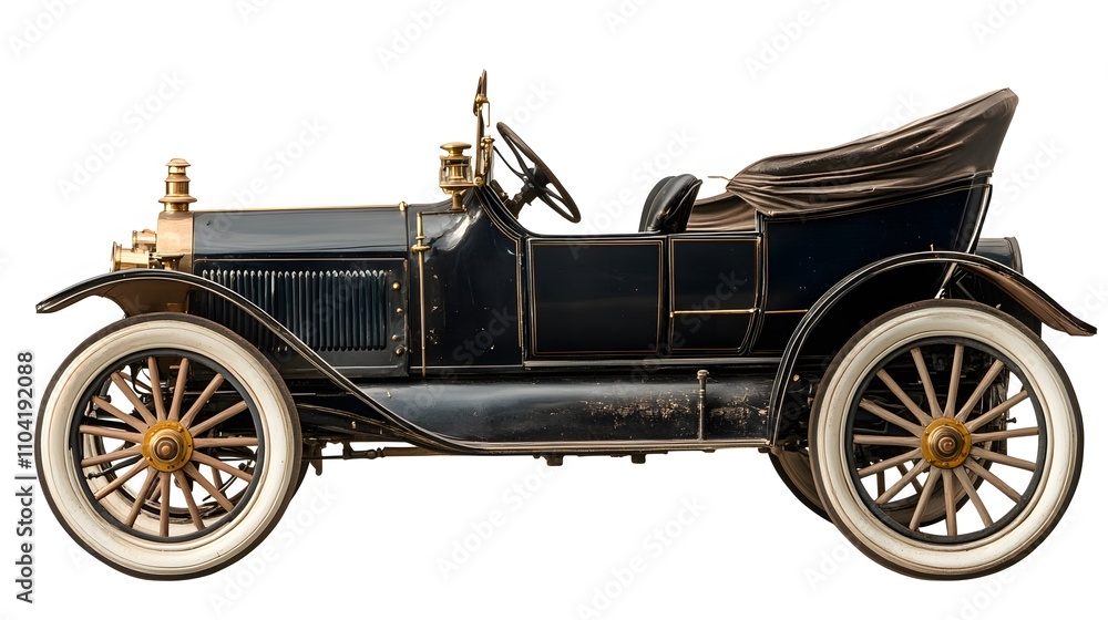 Vintage Old Car from the 1900s, on White Background, Wallpaper, Cover ...