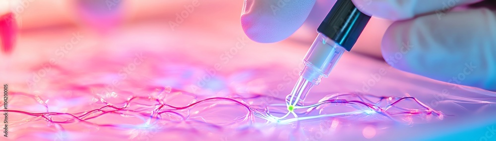 Scientist experimenting with optogenetic tools for cellular signaling ...