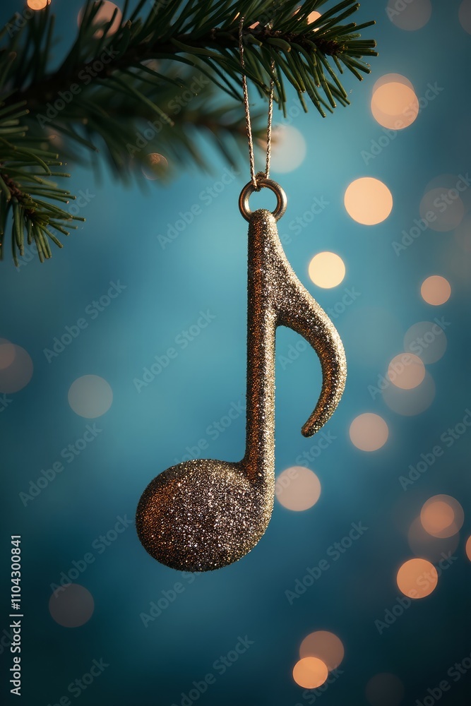 A music note like bauble hanging from a christmas tree Stock Photo ...