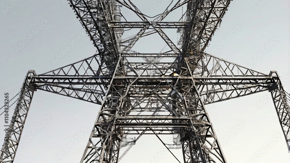 High-voltage power lines snake across a vast field, carrying ...