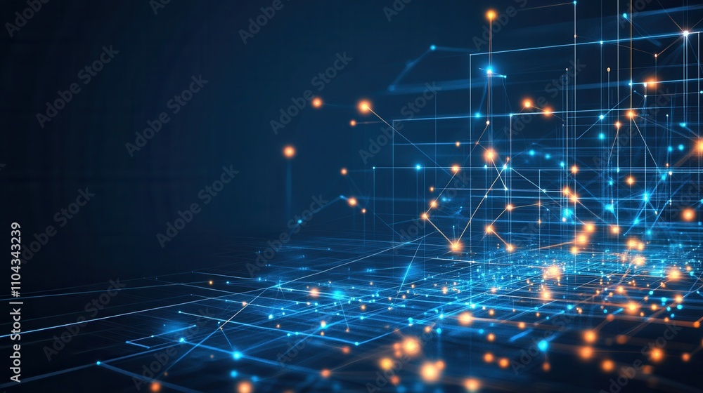 Stock technology-based, colorful digital flow chart for management ...