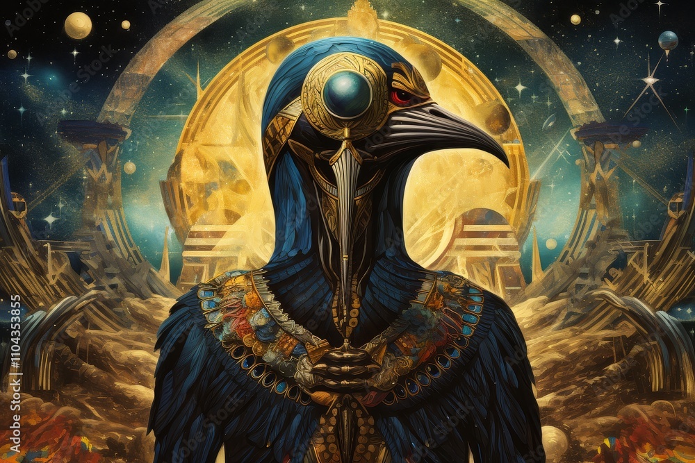 Divine Wisdom Embodied: Thoth, Ancient Egyptian God of Knowledge Stock ...