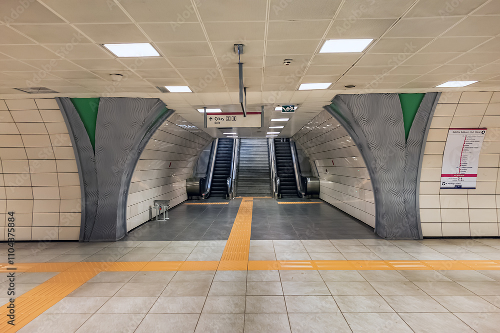 Foto de Stock Interior of Acibadem underground station on the M4 line ...