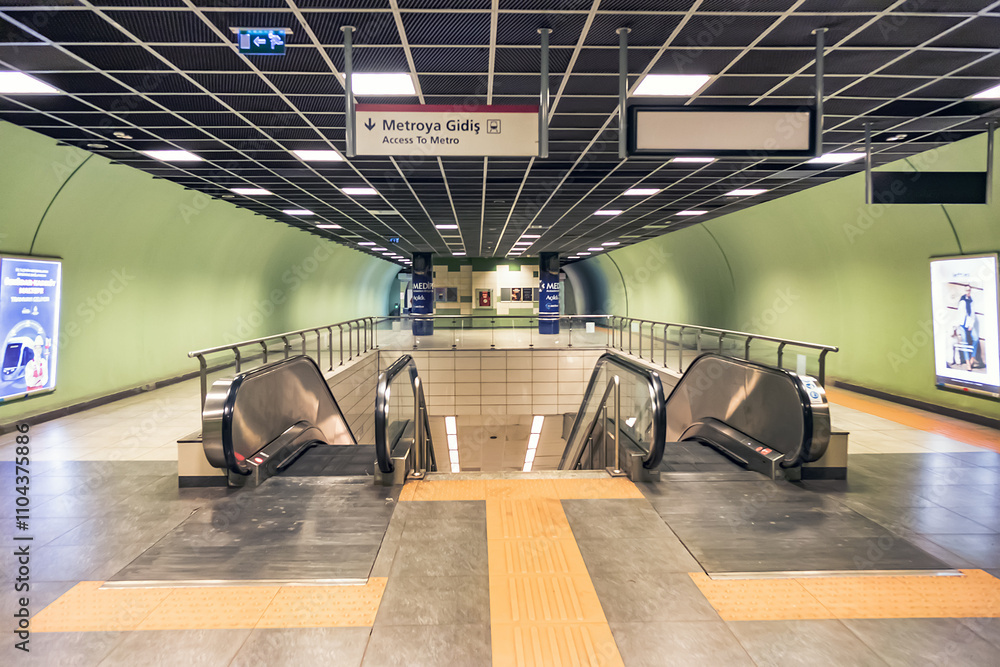 Foto de Stock Interior of Acibadem underground station on the M4 line ...