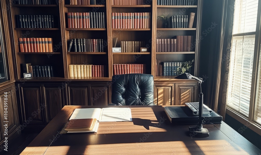 This photo showcases a professional office desk setup perfect for Zoom ...