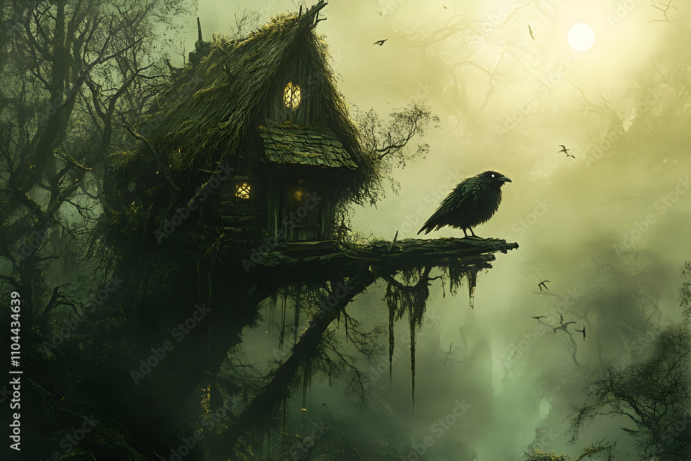 Ilustración de Stock Slavic legends: Baba Yaga, Leshy from Slavic ...