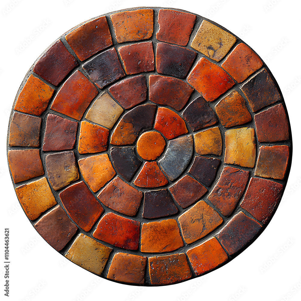 Round terracotta stone top view PNG. Terracotta texture for ...