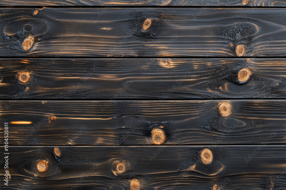 Scorched wood texture, blackened and charred with distinct cracks ...