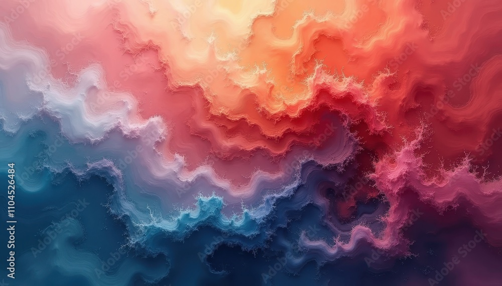 Swirling textures intermingle with gradient layers to create a visually ...