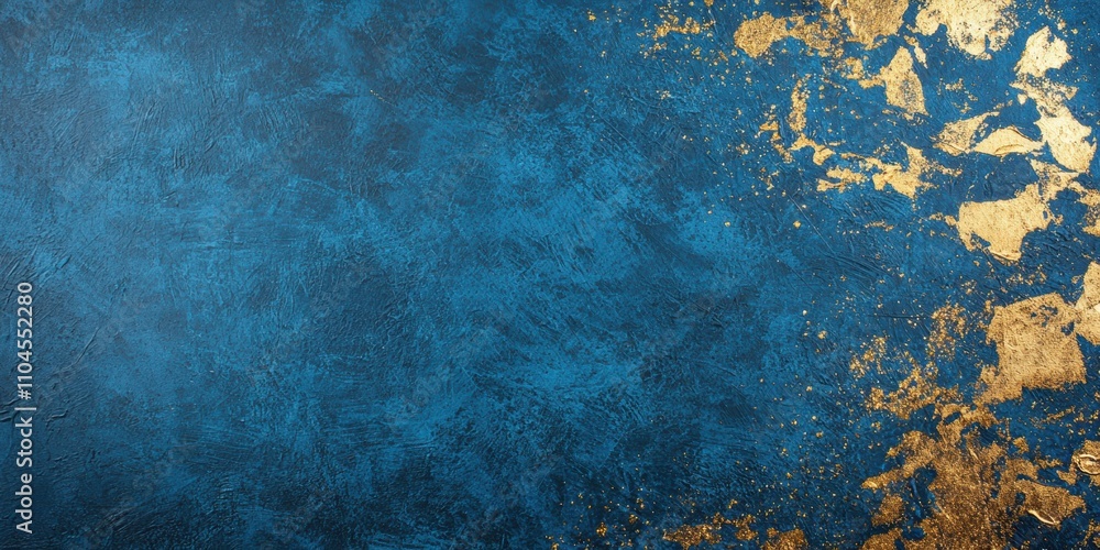 Abstract artistic background digital art blue and gold color palette ...