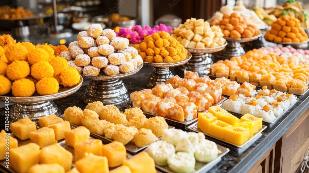 Family sharing traditional sweets focus on, moments of sweetness ...