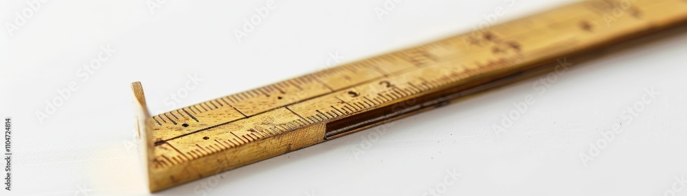 A close-up view of a vintage measuring tool, showcasing its detailed ...
