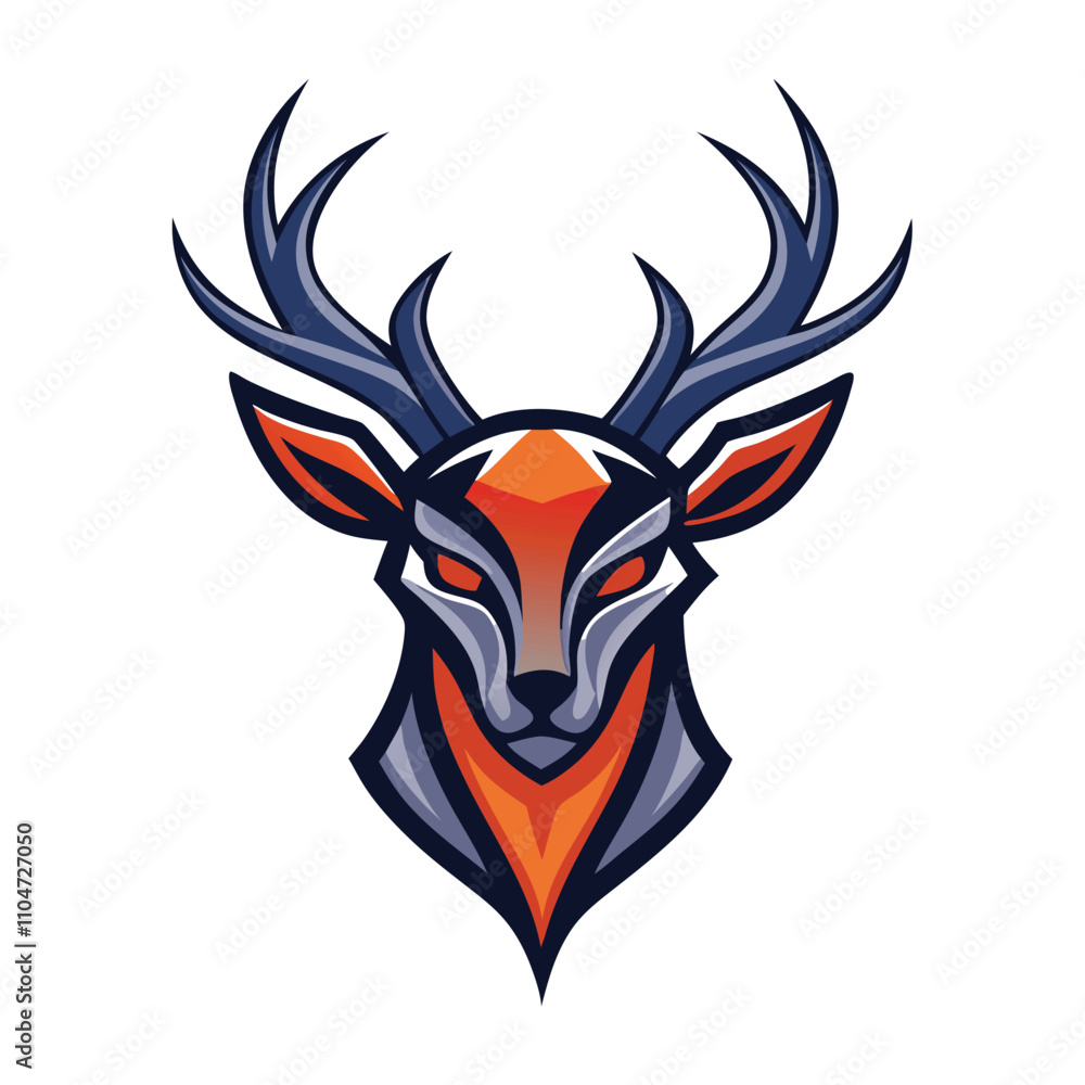 simple modern deer head logo with clean lines and minimalist style and ...