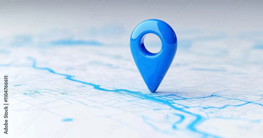 Blue Location Pin Icon for Travel Navigation and Map Pointer Symbol on ...