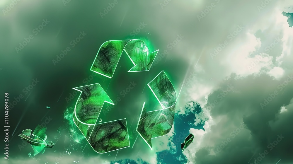 Natural Green Recycling Symbol - A Symbolic and Eco - Friendly Visual ...