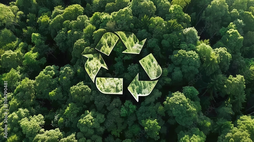 Natural Green Recycling Symbol - A Symbolic and Eco - Friendly Visual ...