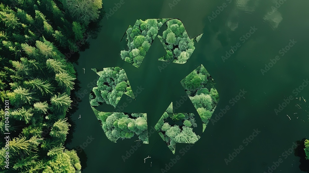 Natural Green Recycling Symbol - A Symbolic and Eco - Friendly Visual ...