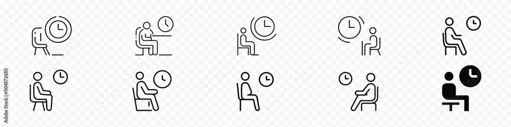 Waiting icon, airport Waiting room sign, waiting sign, Set of Wait icon ...