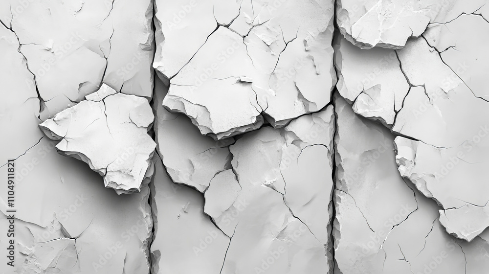 Broken concrete wall border with three layers of jagged edges on ...