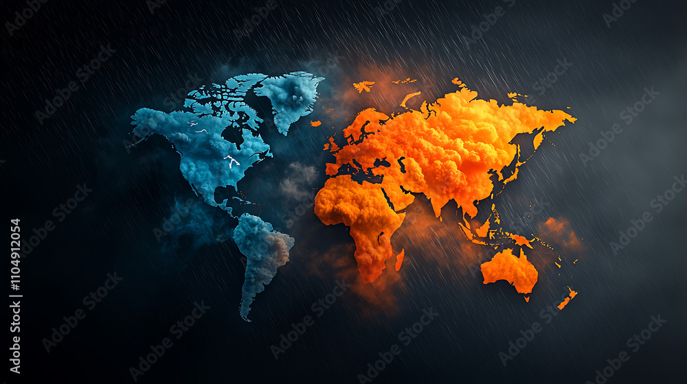 Global climate change impact world map visualization infographic ...