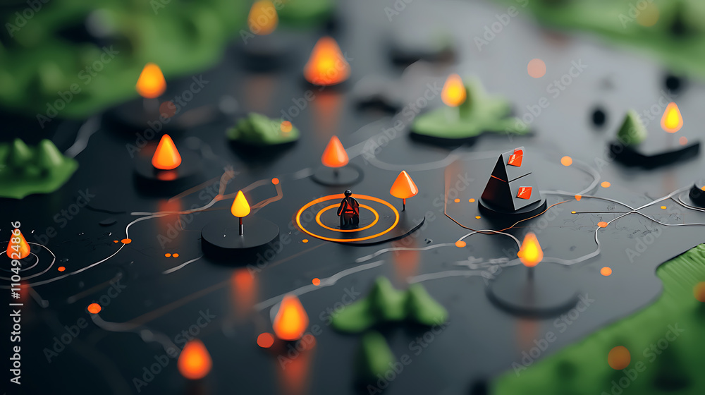 Stock-Illustration „Navigating digital landscapes interactive map ...