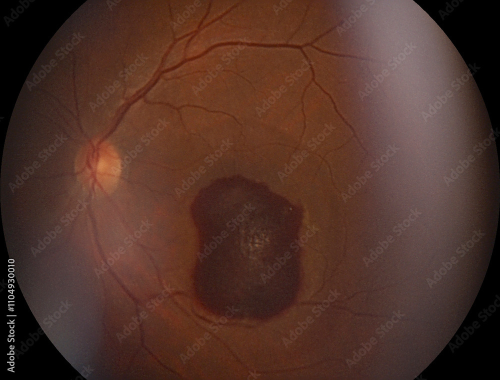 Retinal Fundus Image with Pigmented Lesion Stock Photo | Adobe Stock