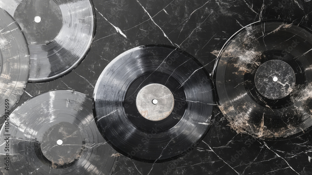 Scratched plastic vinyl covers set isolated on transparent background ...