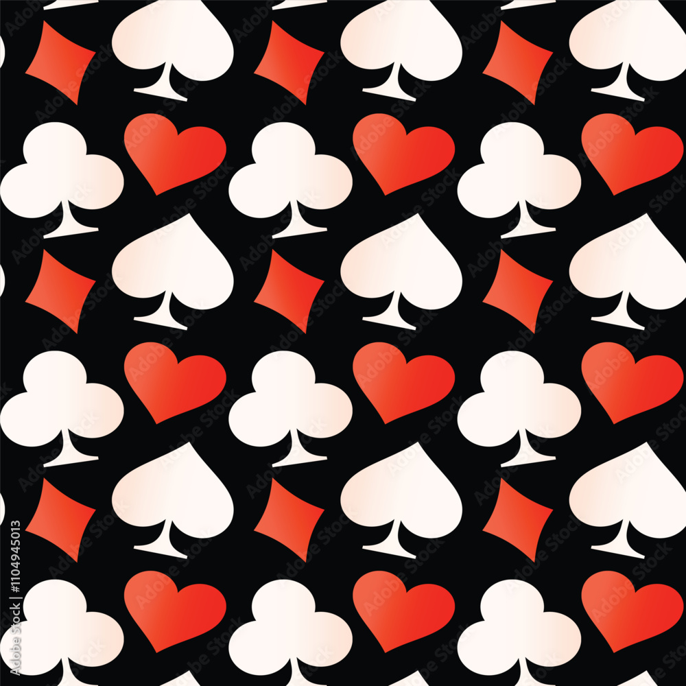 seamless pattern with Playing cards are a collection of playing cards ...