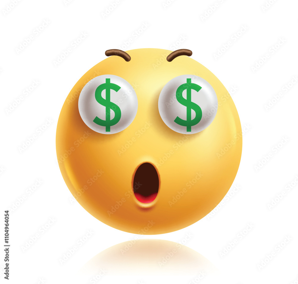 Goofy emoji clipart 3d character. Emoji face character in silly ...