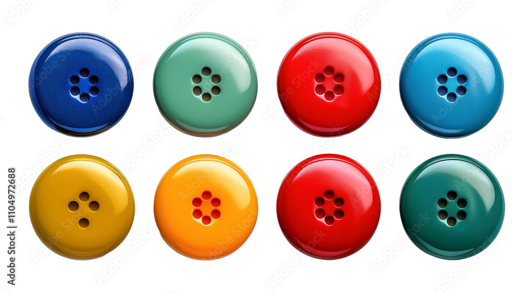 Ilustração Distintos tipos de botones para confección de ropa de ...