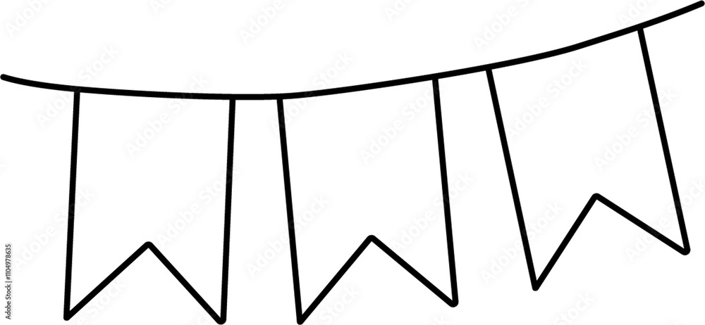 Bunting Line Art Icon for Wedding Timeline Event Timeline in PNG with ...