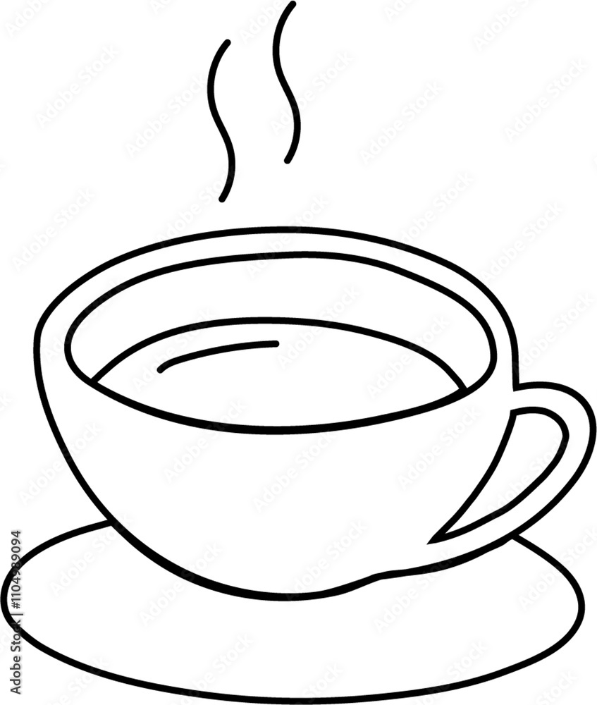 Tea line art icon for wedding timeline event in PNG with transparent ...