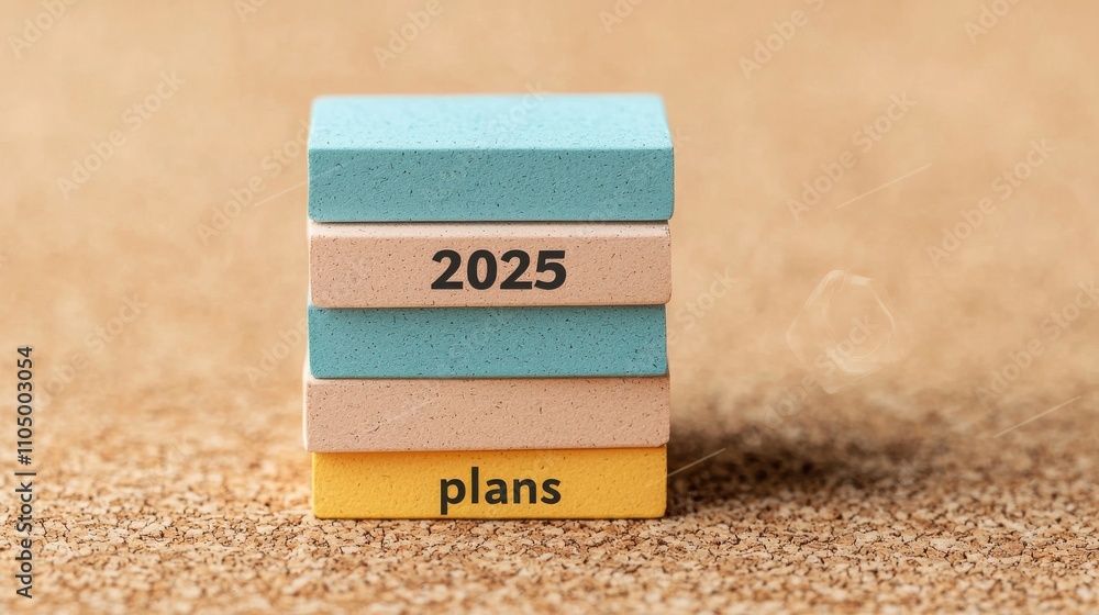 Foto de Stock 2025 goal setting vision. Future plans for 2025 in ...