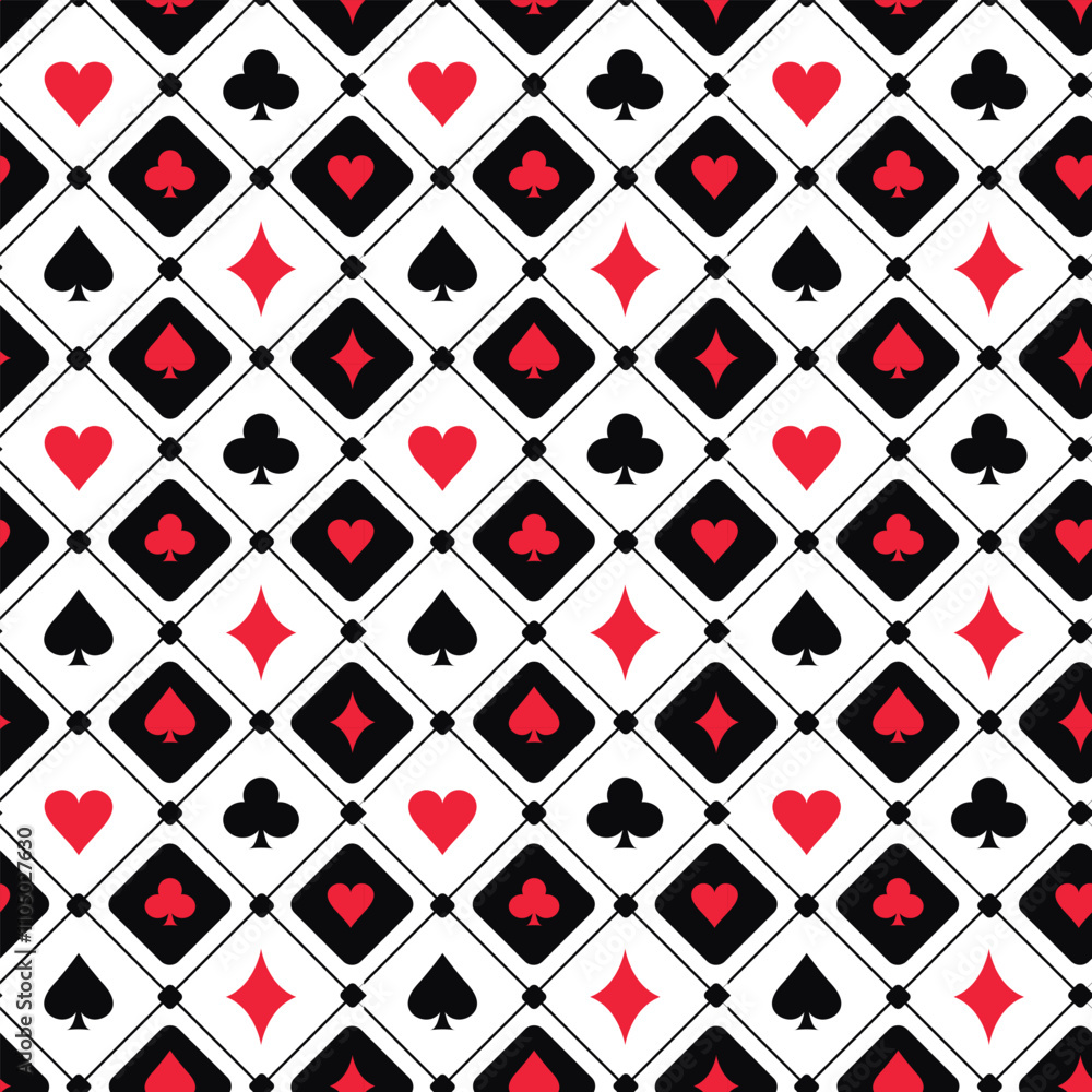 seamless pattern with Playing cards are a collection of playing cards ...
