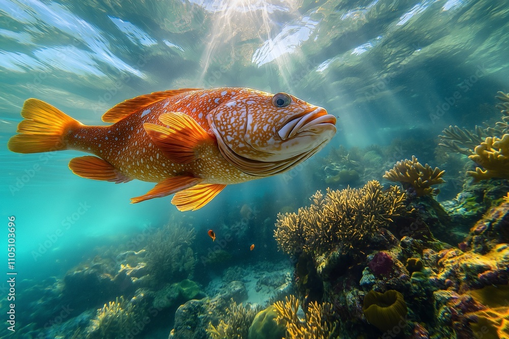 Стокове фото Leopard grouper (Mycteroperca rosacea) in its yellow phase ...