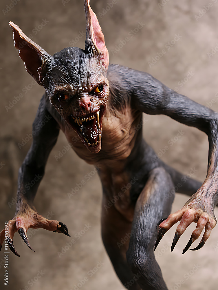 Realistic chupacabra figure with sharp claws and menacing expression ...
