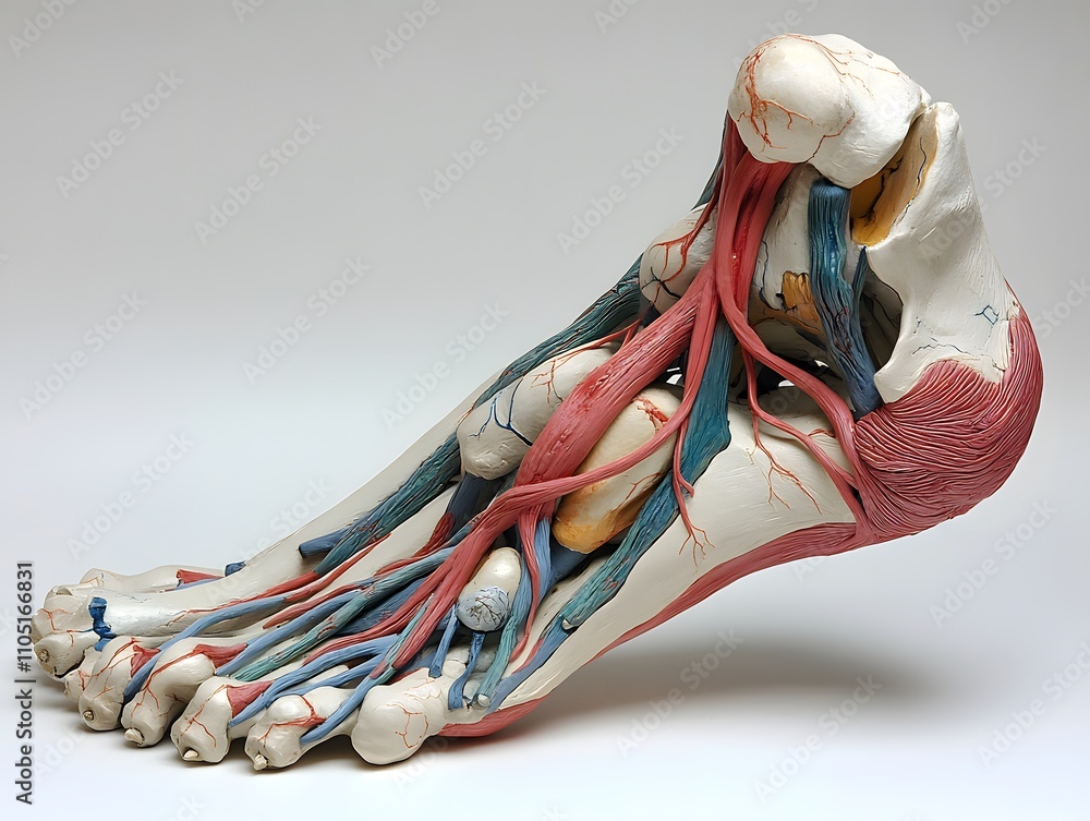 Detailed Anatomical Showcasing the Intricate Structure and Components of the Human Foot ...